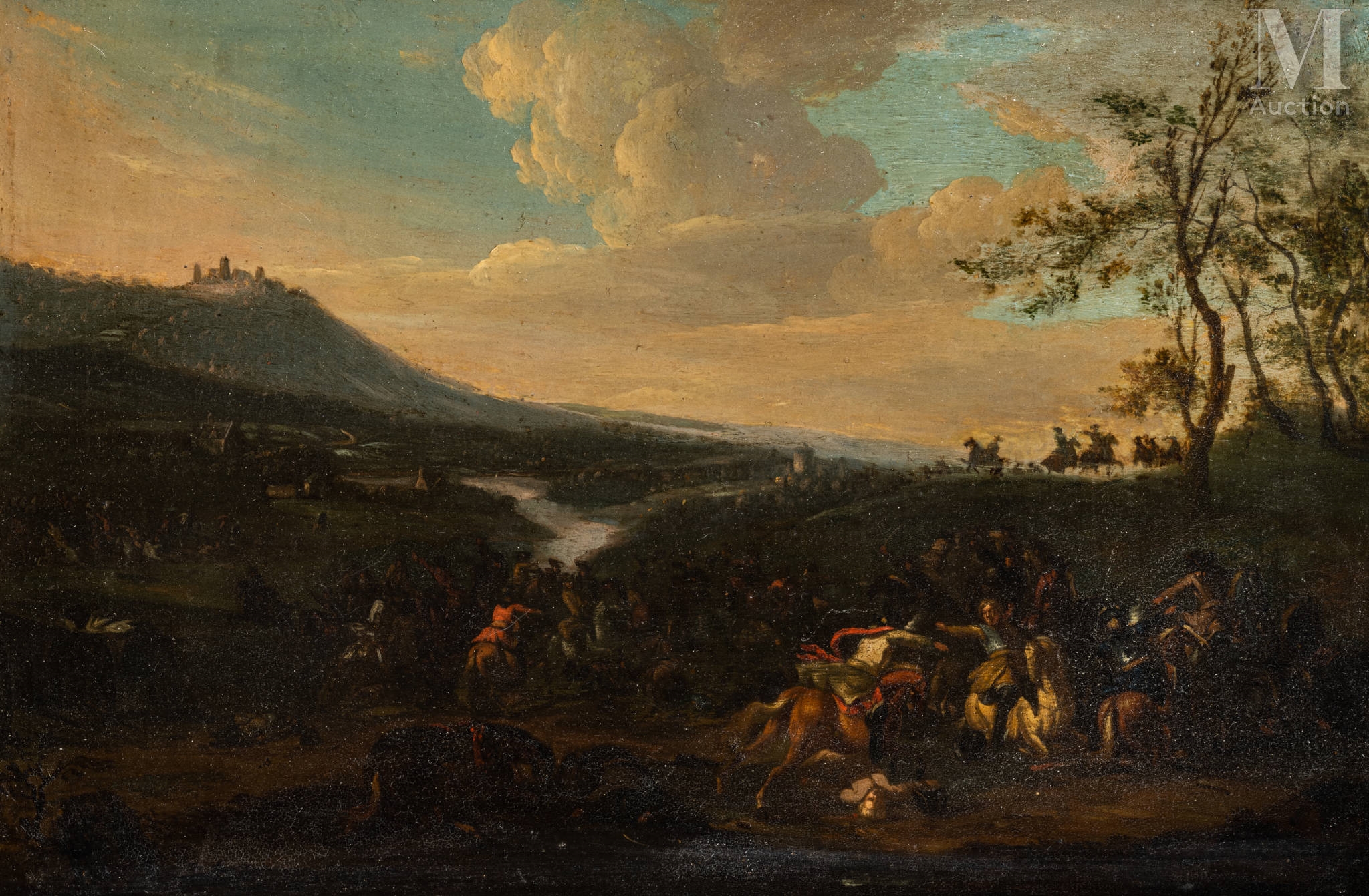 Flemish School, 18th Century | Scène de bataille près du mont Cassel ...