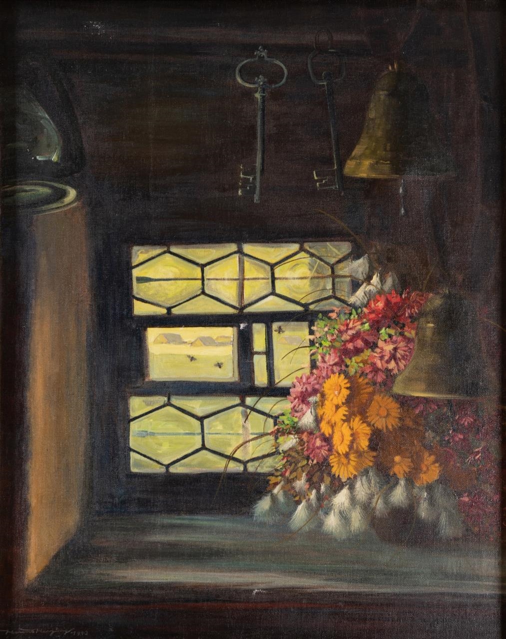 Hanns Herzing | HANNS HERZING LARGE INTERIOR SCENE O/C (1943) | MutualArt