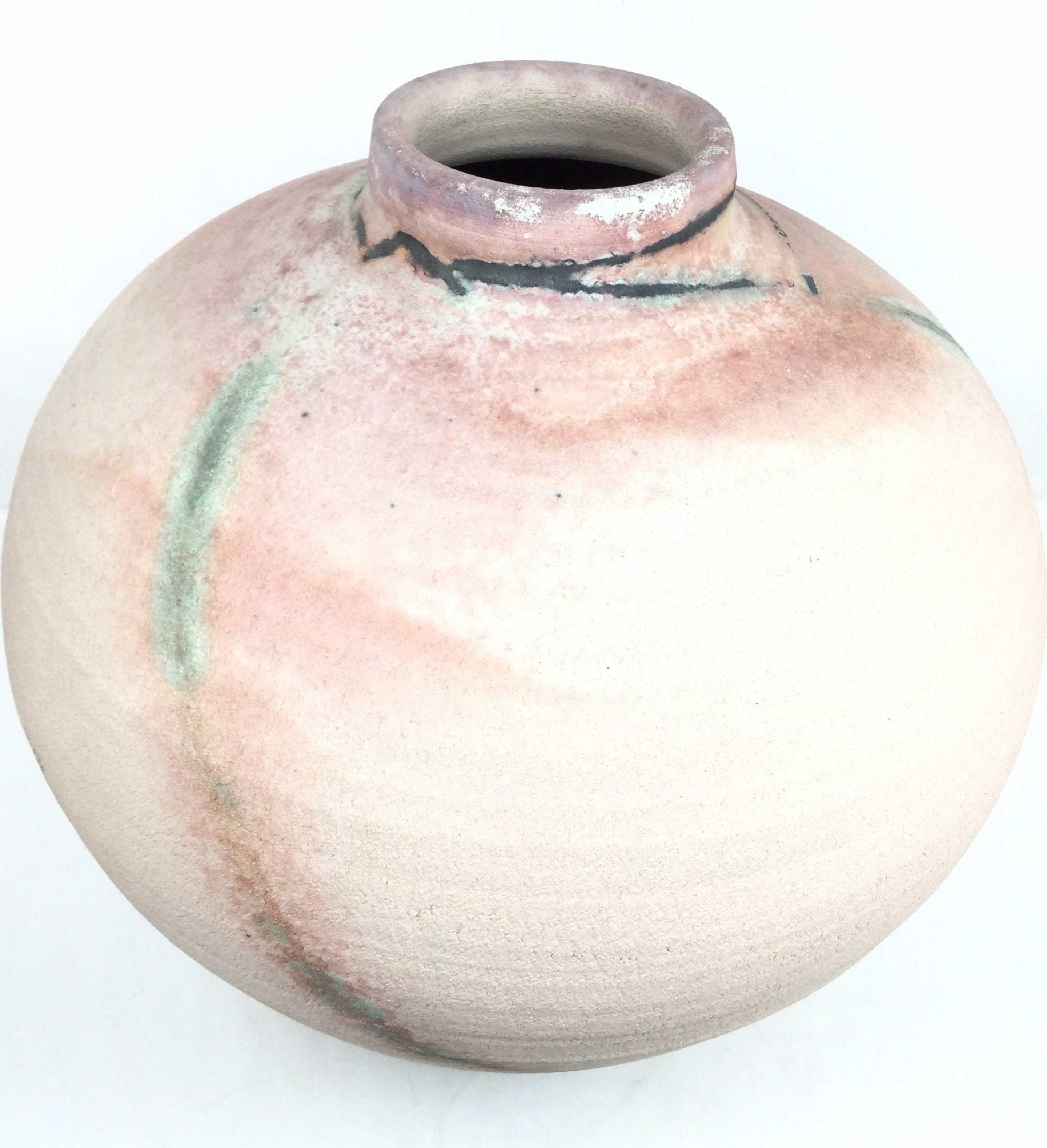 Jeff Perkins | Raku Art Pottery Vase | MutualArt