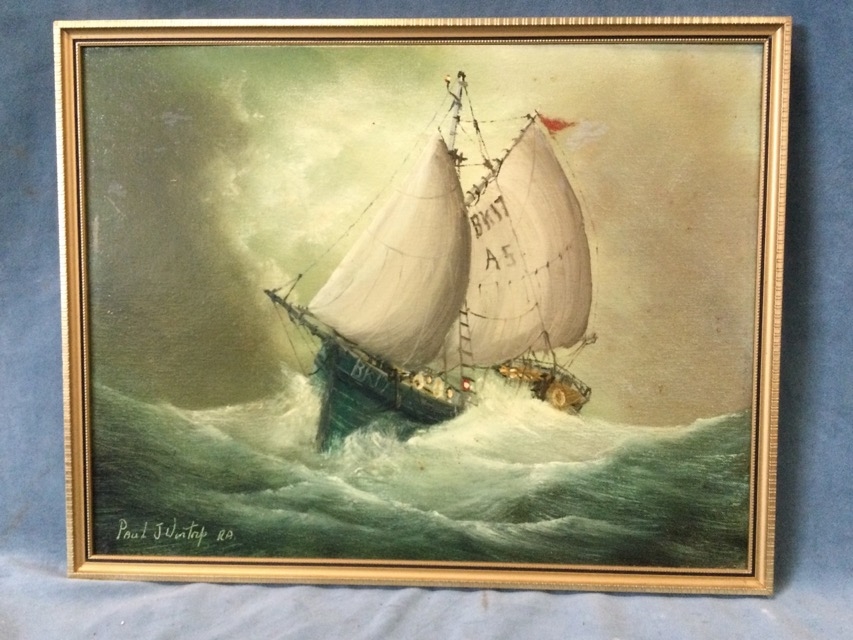 Paul J Wintrip | sailing boat on choppy sea | MutualArt