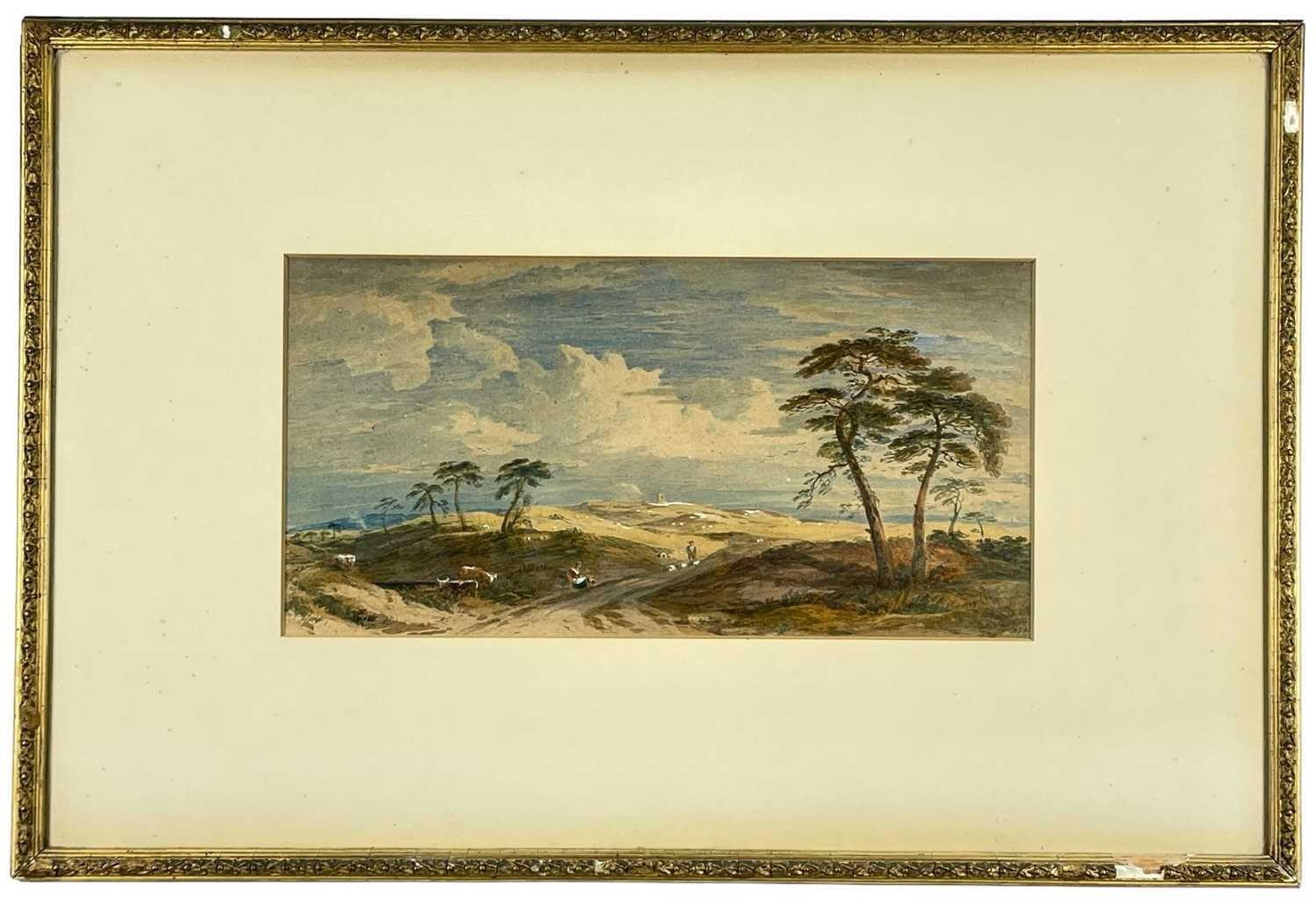 John Varley | figures on a pathway and cattle grazing | MutualArt