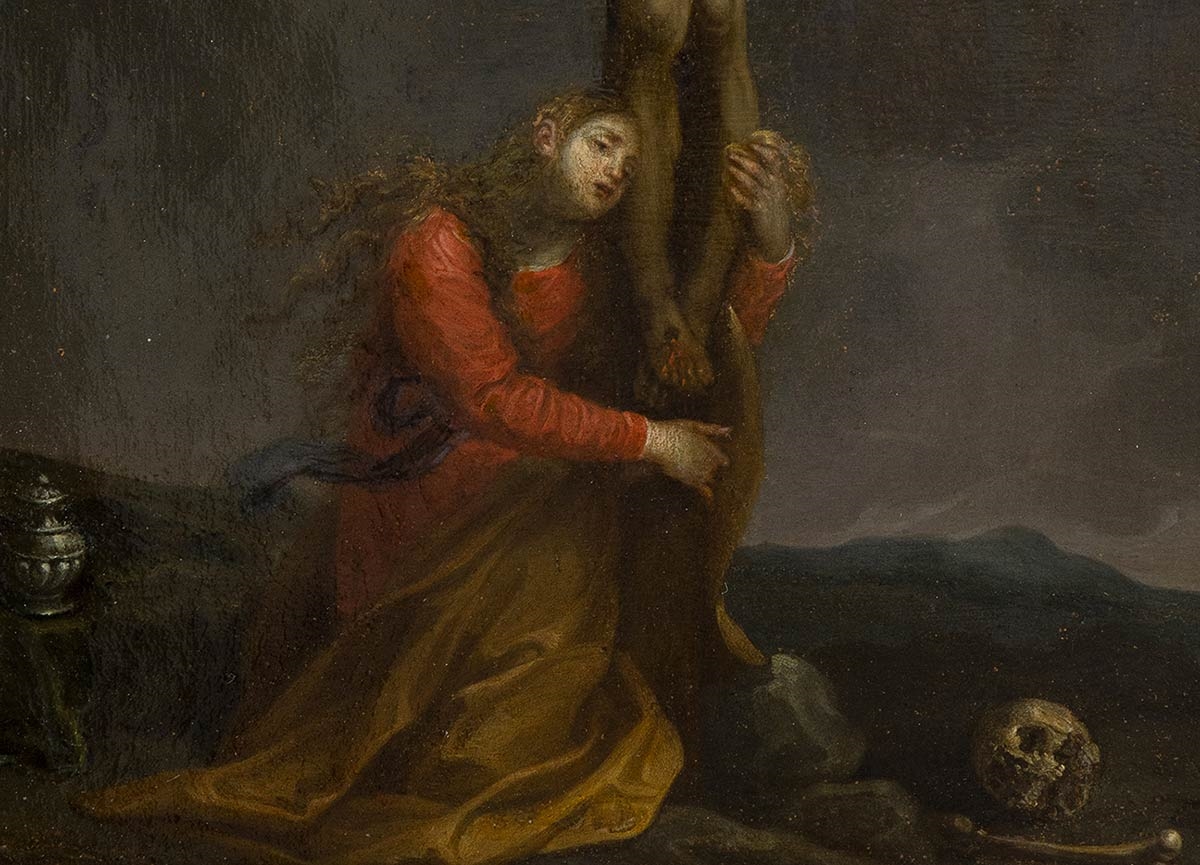 Guido Reni | Christ crucified with Mary Magdalene (17th Century) | MutualArt