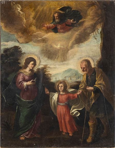 Tuscan School, 17th Century | Trinity and the Holy Family in a ...