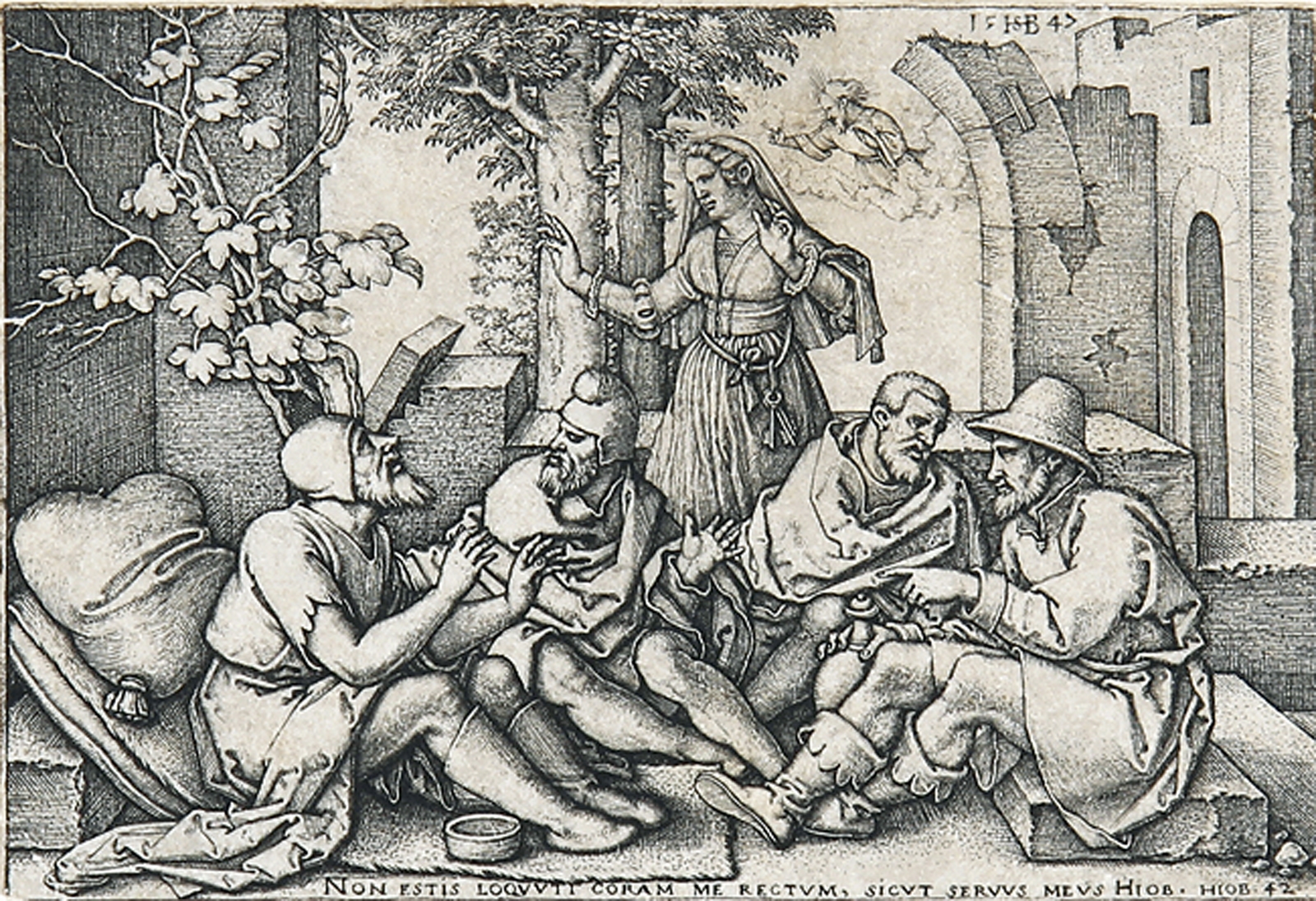 Hans Sebald Beham | Hiob mit seinen Freunden. (1547) | MutualArt