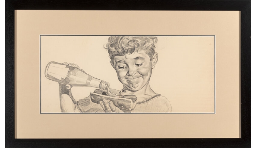 Gil Elvgren | Young Boy, Heinz Ketchup advertisement study | MutualArt
