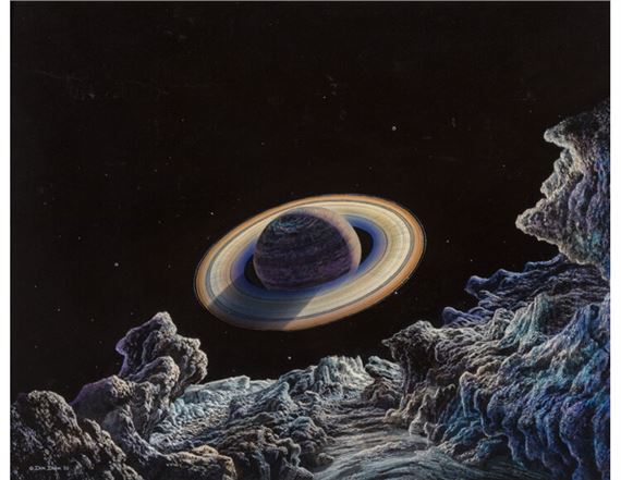 Don Dixon | Saturn as Viewed from a Comet Nucleus (1982) | MutualArt