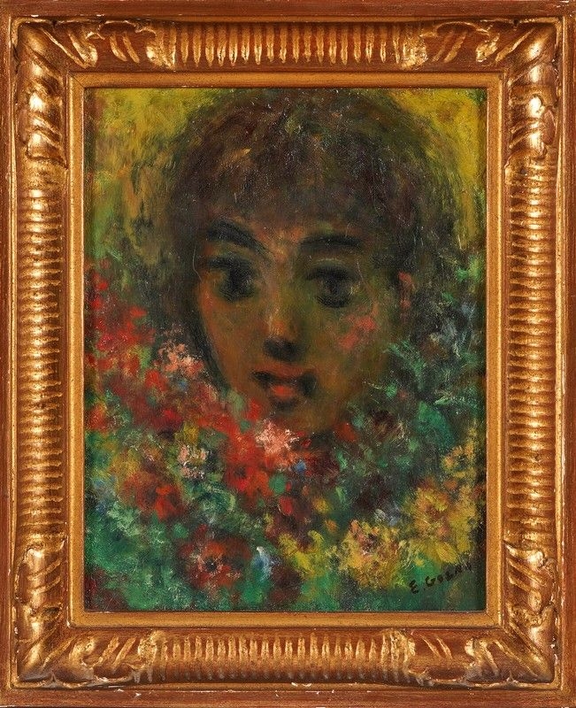 Edouard Joseph Goerg | Jeune fille aux fleurs, 1945 (1945) | MutualArt