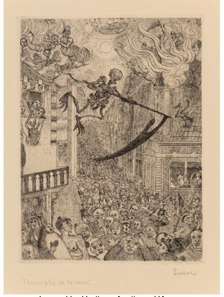 James Ensor | La Mort Poursuivant le Troupeau des Humains or Triomphe ...