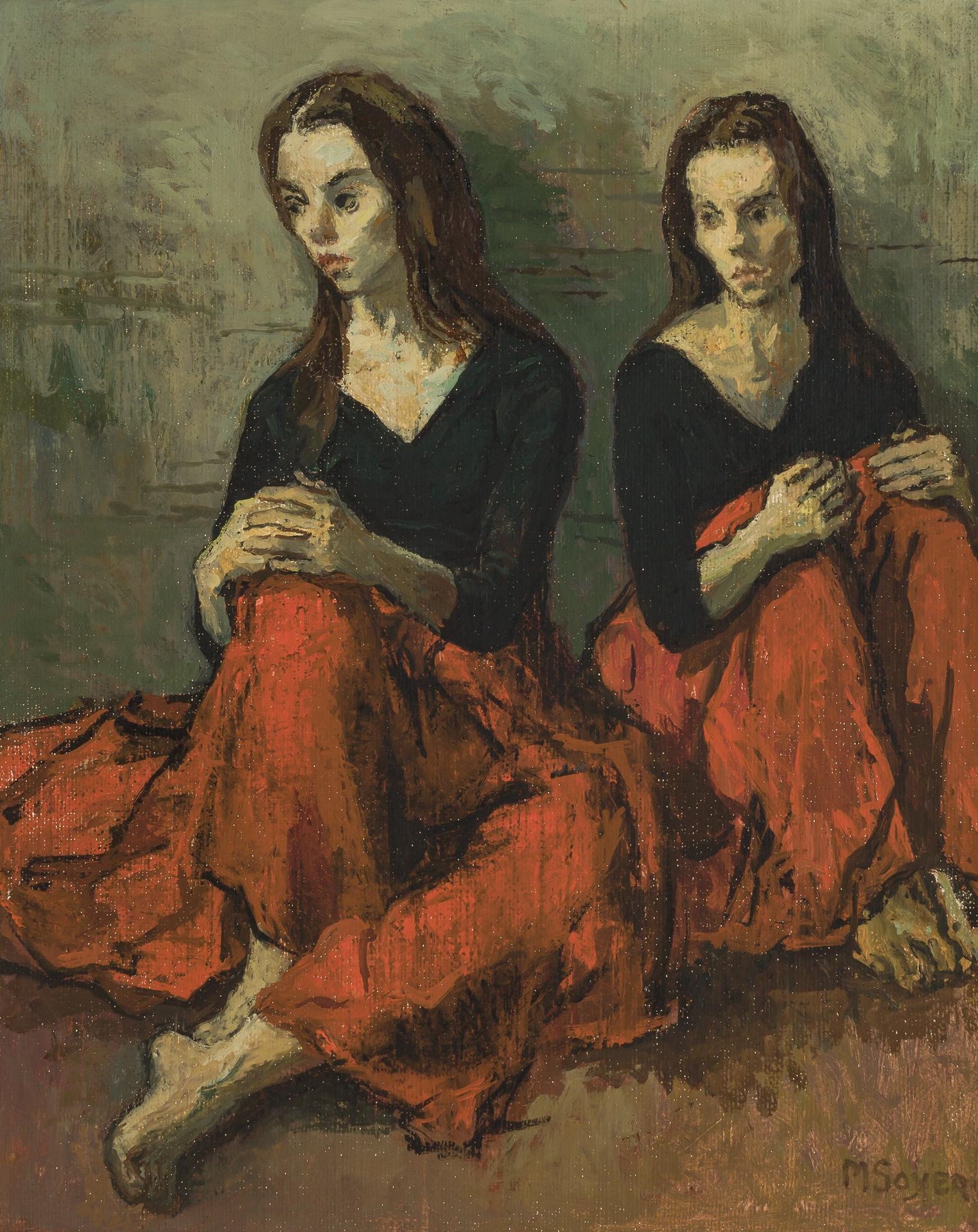 Moses Soyer | Two Seated Dancers | MutualArt