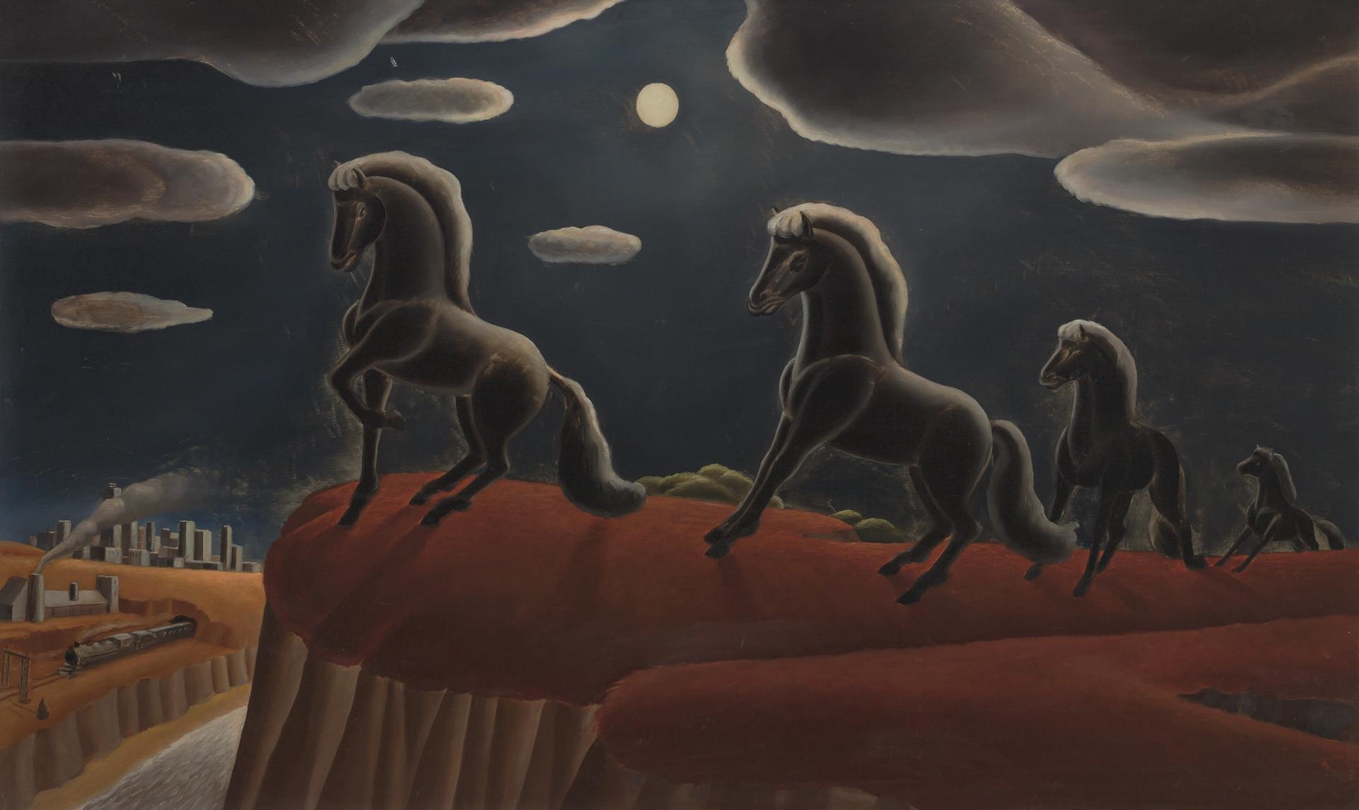 Michael Angelo | Horses in the Night | MutualArt