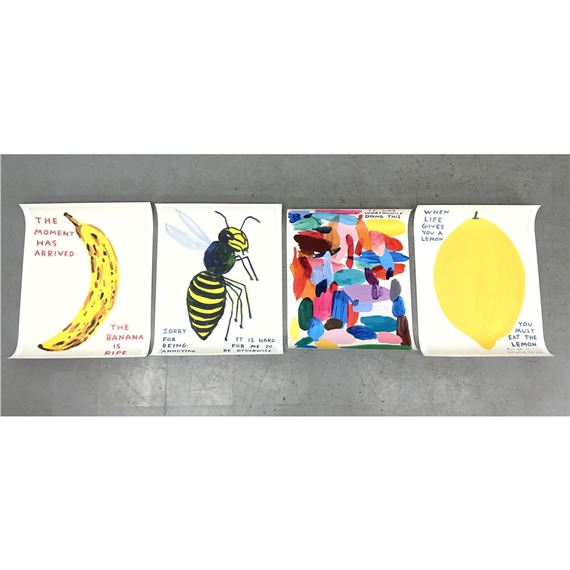 David Shrigley | 4pc David Shrigley Graphic Figural Quote Prints. Wasp ...