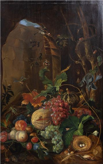 Philipp Ferdinand de Hamilton | Still life with fruit and bird's nest | MutualArt