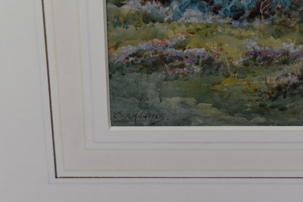 Charles James Adams | Droving sheep within a moorland landscape | MutualArt