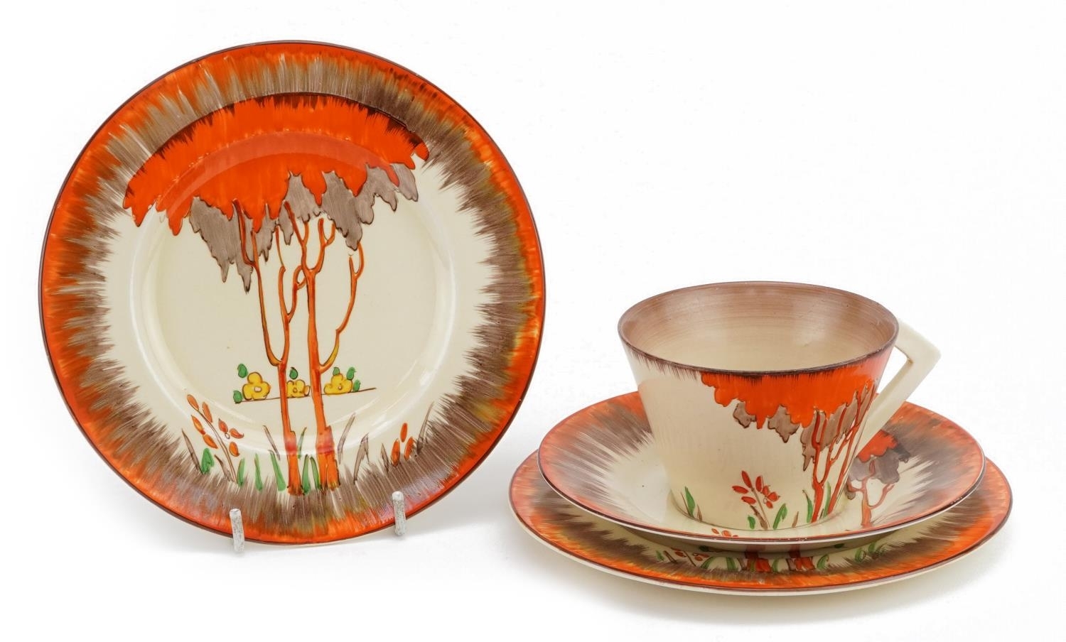 Clarice Cliff | Honeyglaze conical teaware | MutualArt