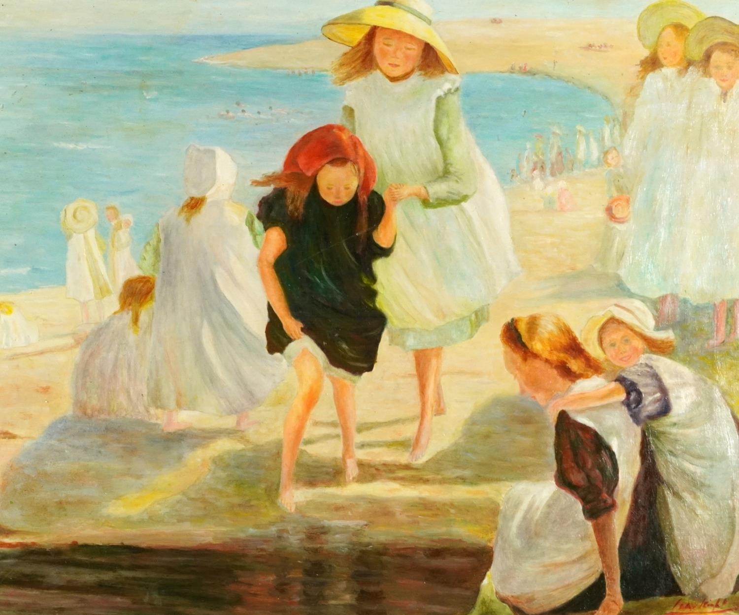 Dame Laura Knight | Children playing on a beach | MutualArt
