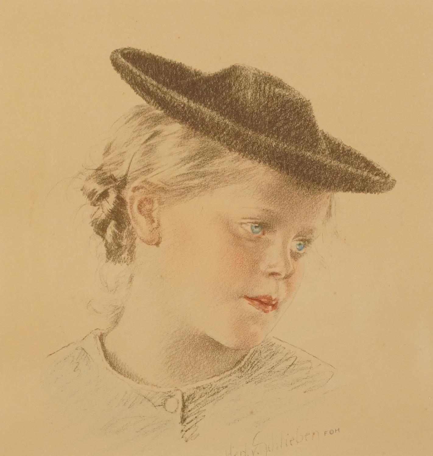 Hedwig Von Schlieben | Portrait of a young girl with blue eyes | MutualArt