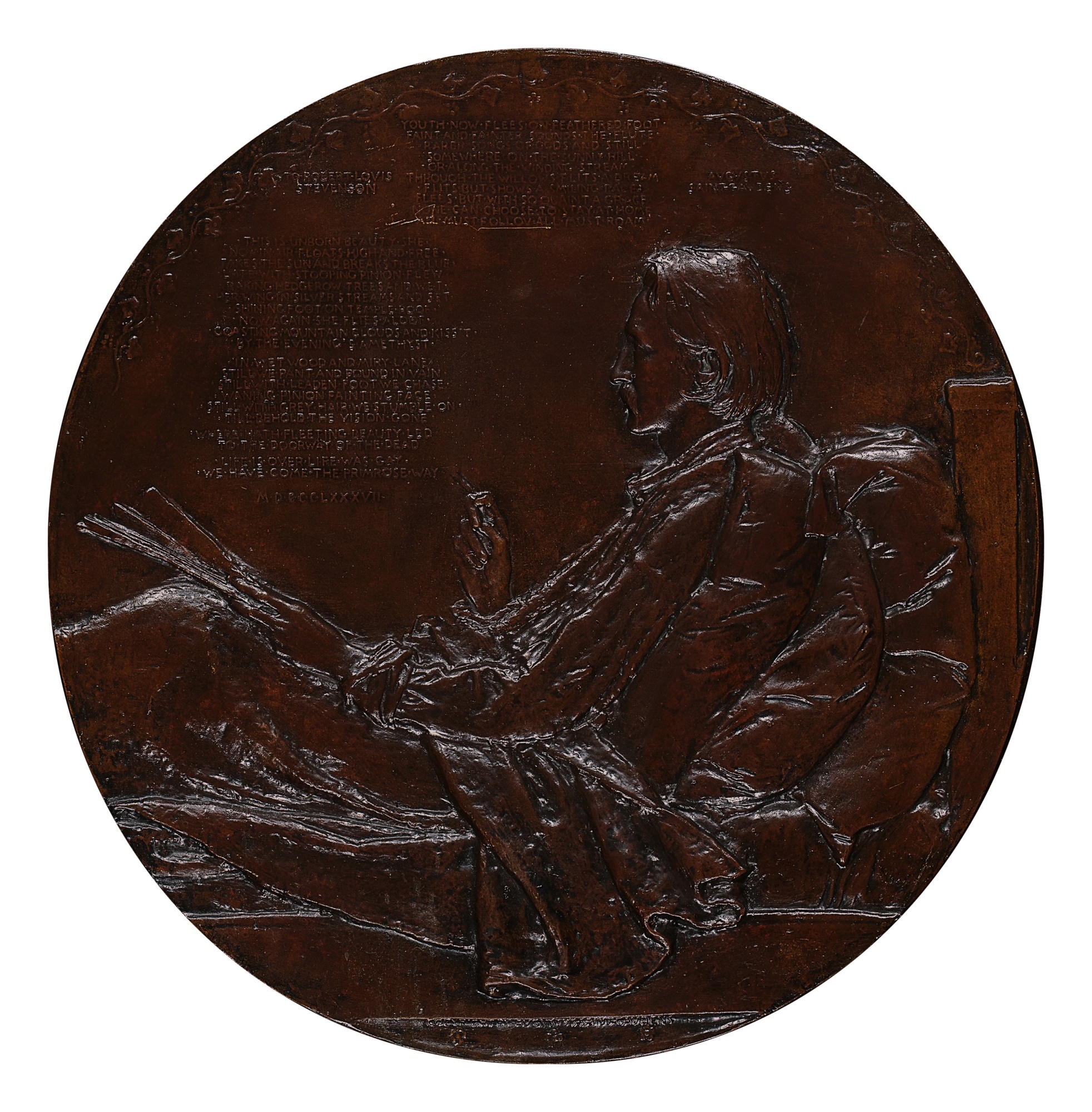 Augustus Saint-Gaudens | Portrait Relief of Robert Louis Stevenson ...