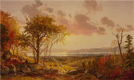 Jasper Francis Cropsey | A Distant View of the Hudson River in the Fall ...