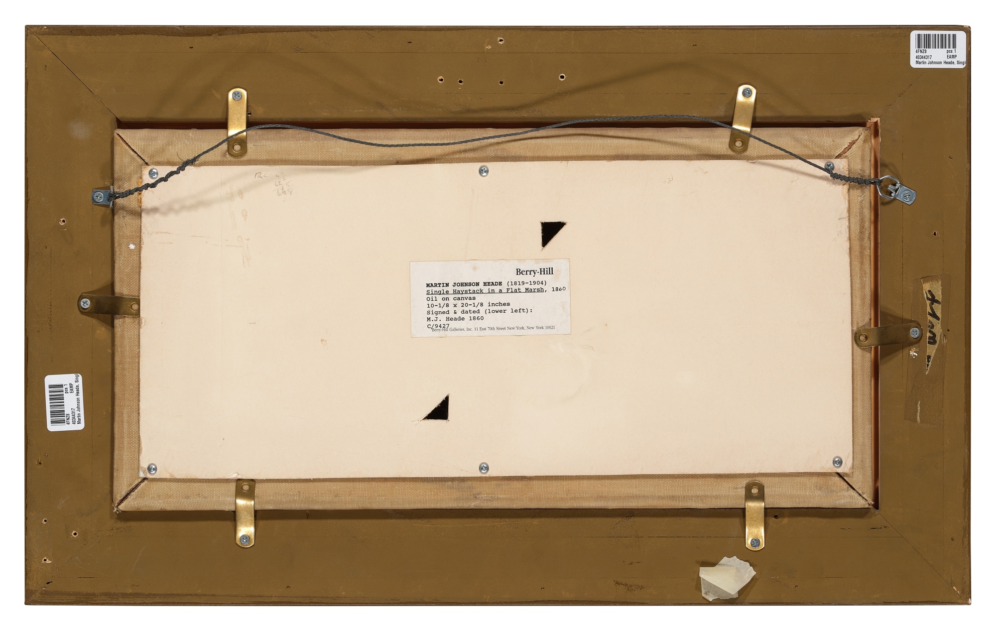 Martin Johnson Heade | Single Haystack in a Flat Marsh (1860) | MutualArt