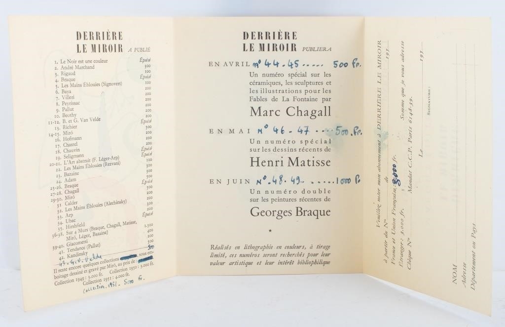 Joan Miró | Joan Miro Watercolor Painting & Gallery Invites, 3 (1959 ...