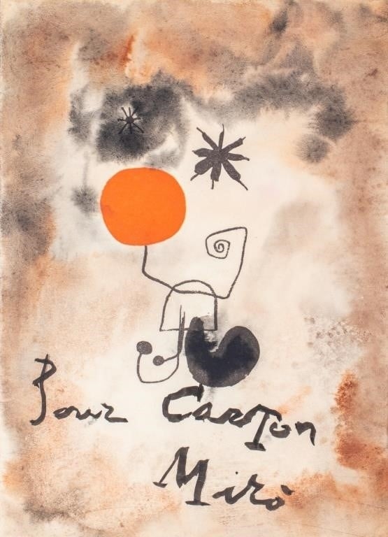 Joan Miró | Joan Miro Watercolor Painting & Gallery Invites, 3 (1959 ...