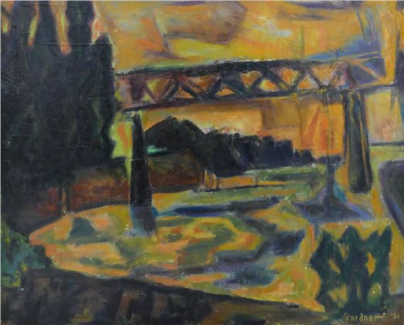 Byron Gardner | Landscape with Bridge (1951) | MutualArt