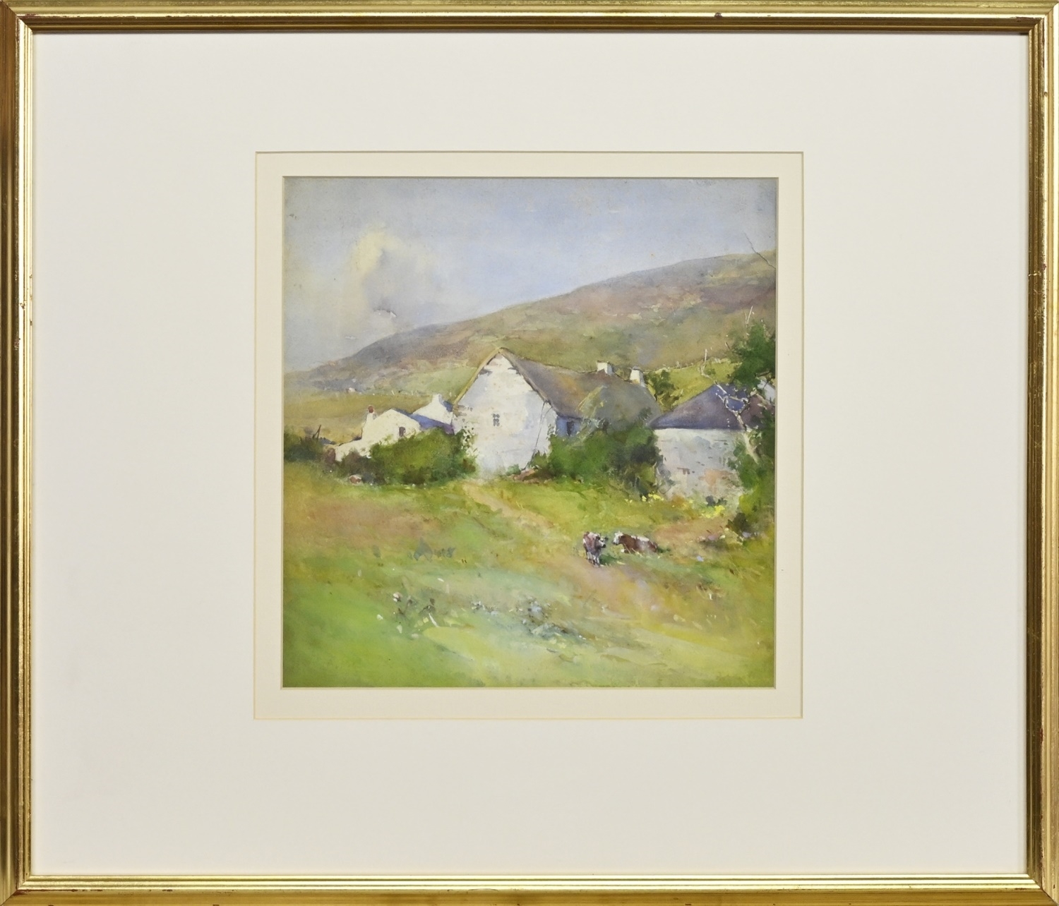 Robert Dickie Cairns | CATTLE BY THE FARM HOUSE | MutualArt
