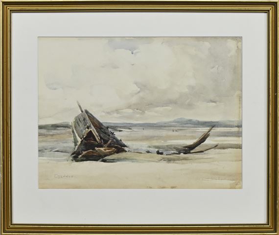 Ewan Geddes | SHIPWRECK ON BEACH | MutualArt