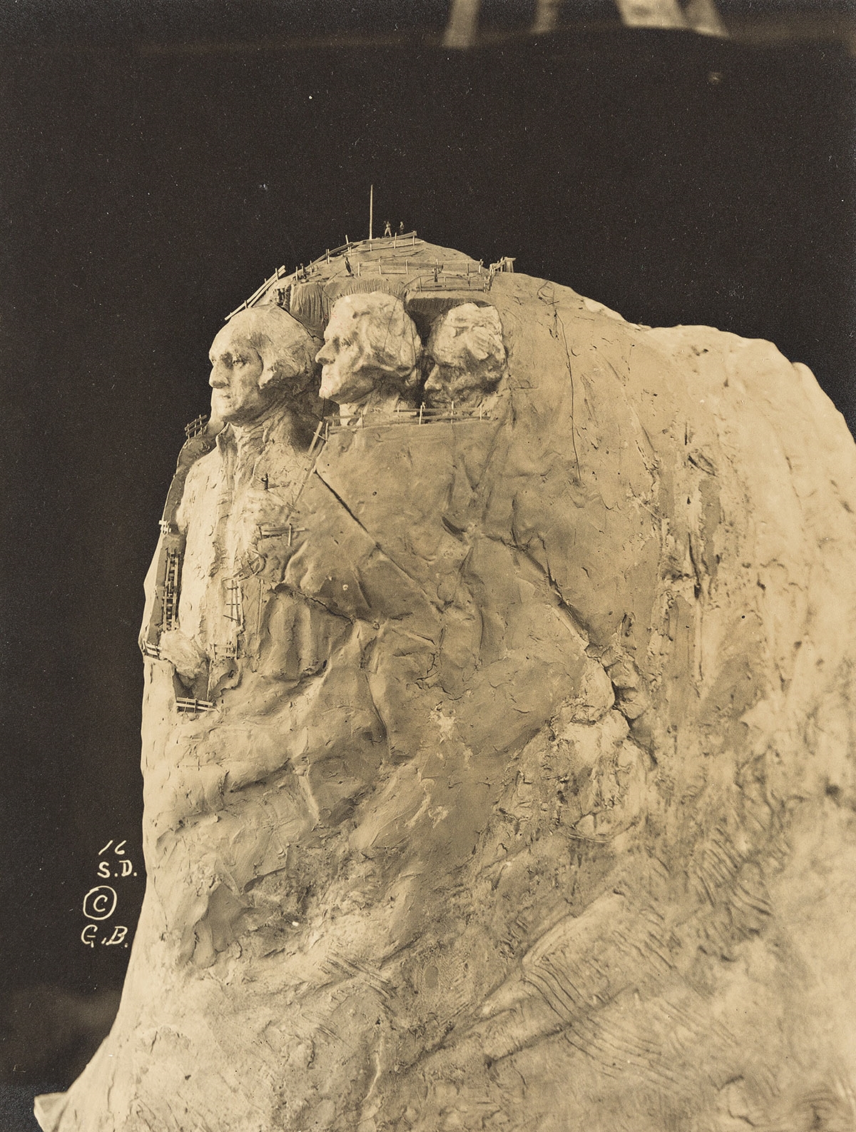 Gutzon Borglum | A photograph of a model of Mount Rushmore. (1920 ...