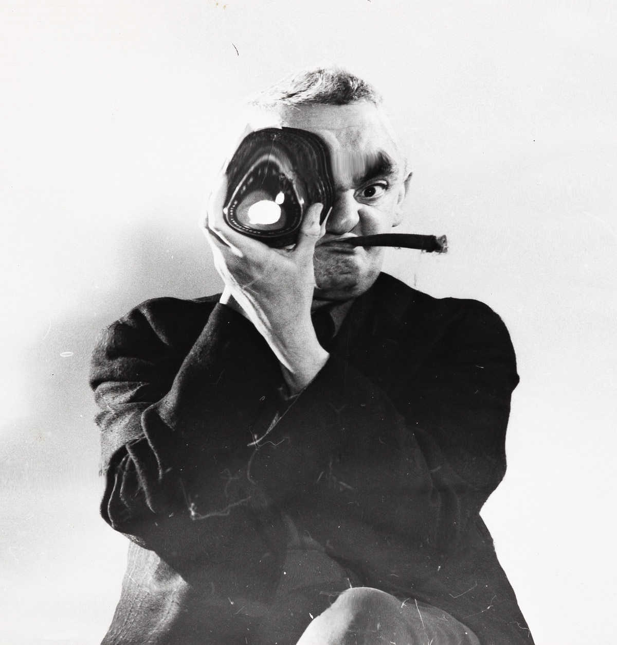 Weegee | Self-portrait with cyclops lens. (1950) | MutualArt