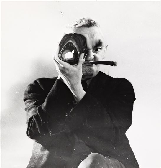 Weegee | Self-portrait with cyclops lens. (1950) | MutualArt