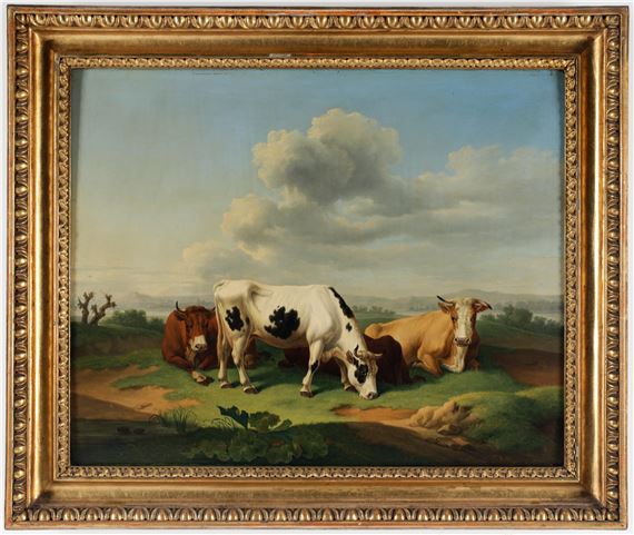 Alexander Johann Dallinger von Dalling | Cattle in a sunlit field (1833 ...