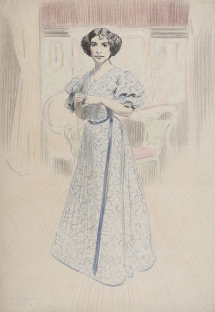 Paul Herrmann | Woman with a blue dress | MutualArt