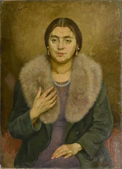 Jacob Markiel | Portrait of Esther (Madame Markiel) with a pearl ...