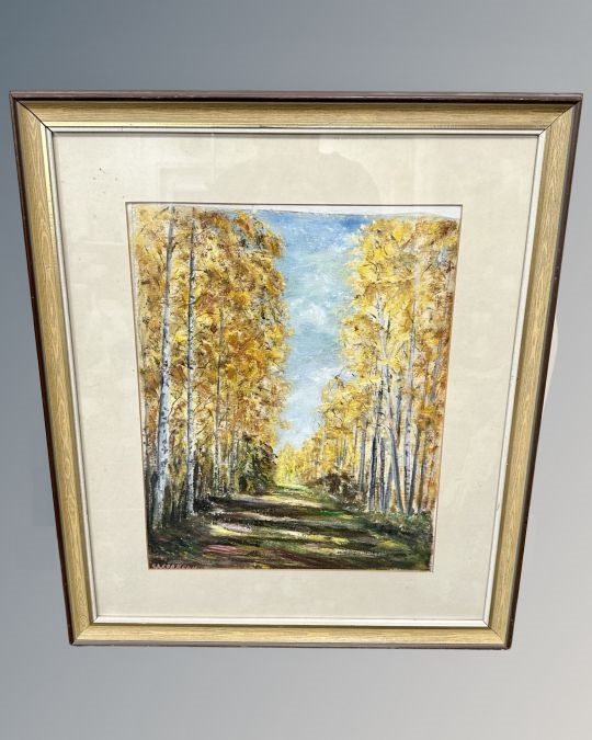 Dame Catherine Ann Cookson | A tree lined pathway in autumn | MutualArt