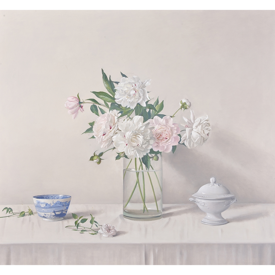 Raymond Han | Mixed Peonies and Rosa Blanc de Courbet | MutualArt