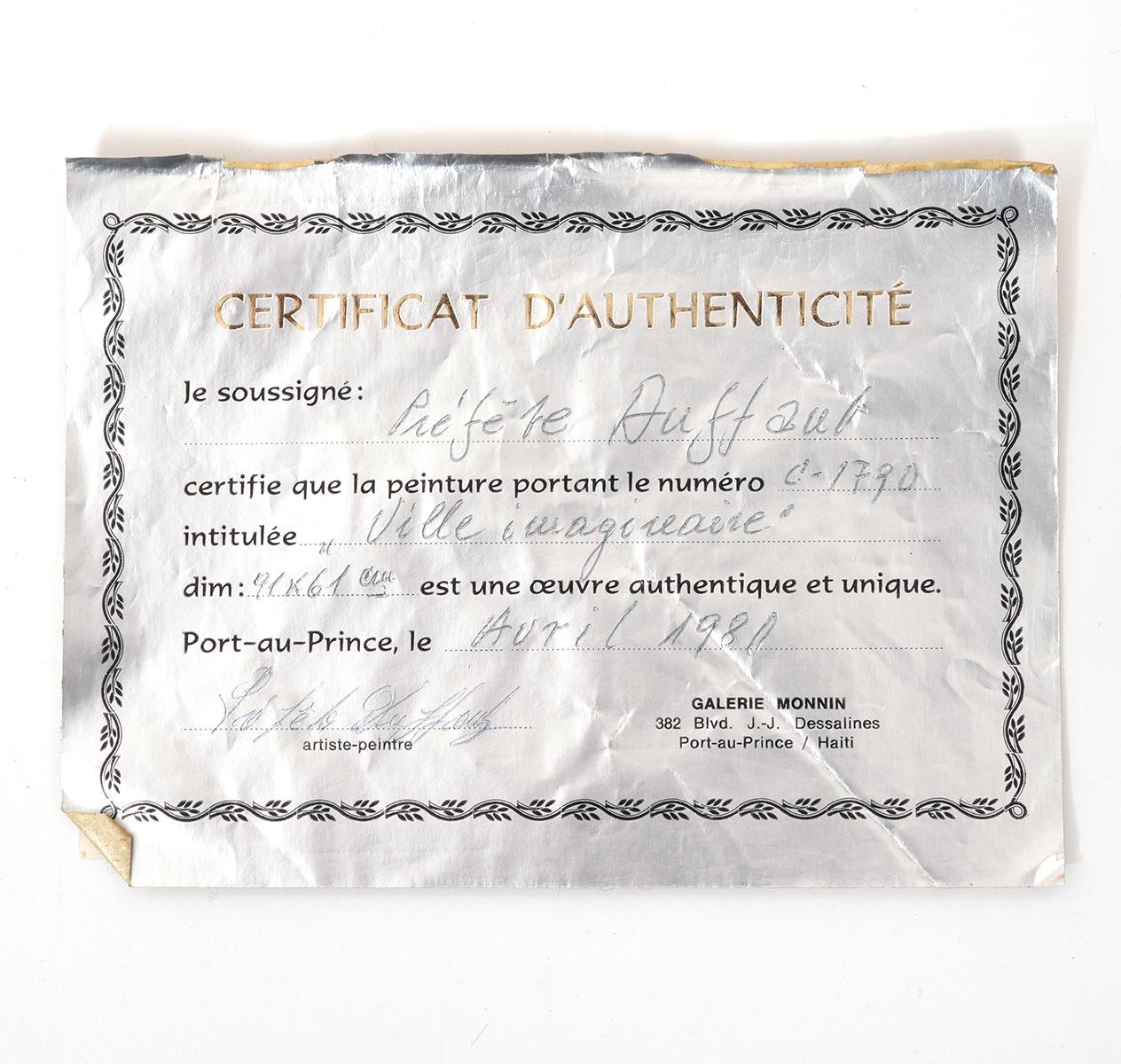 Prefete Duffaut | Prefete Duffaut Haitian Oil Painting COA | MutualArt