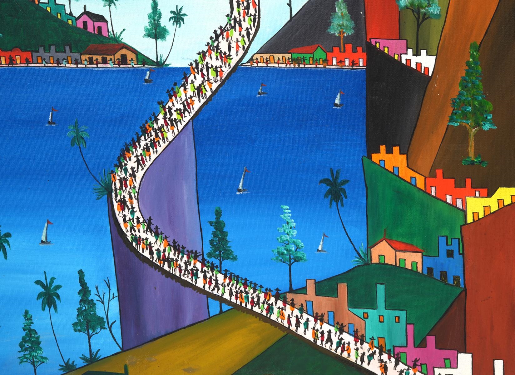 Prefete Duffaut | Prefete Duffaut Haitian Oil Painting COA | MutualArt