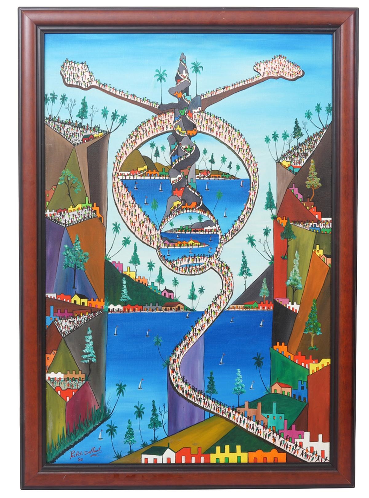 Prefete Duffaut | Prefete Duffaut Haitian Oil Painting COA | MutualArt