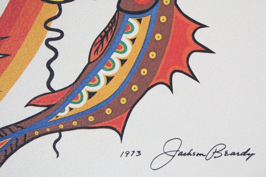 Jackson Beardy | Loon and Fish (1973) | MutualArt