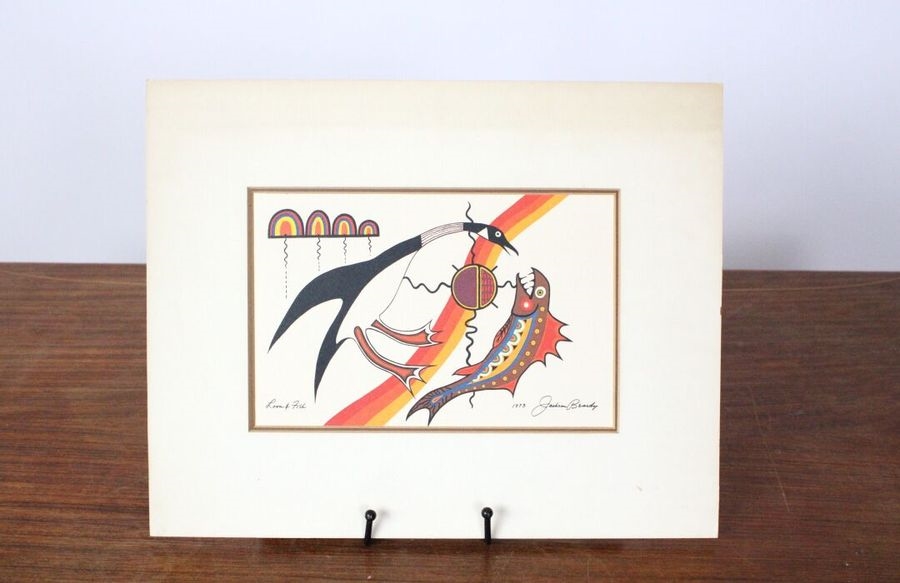 Jackson Beardy | Loon and Fish (1973) | MutualArt