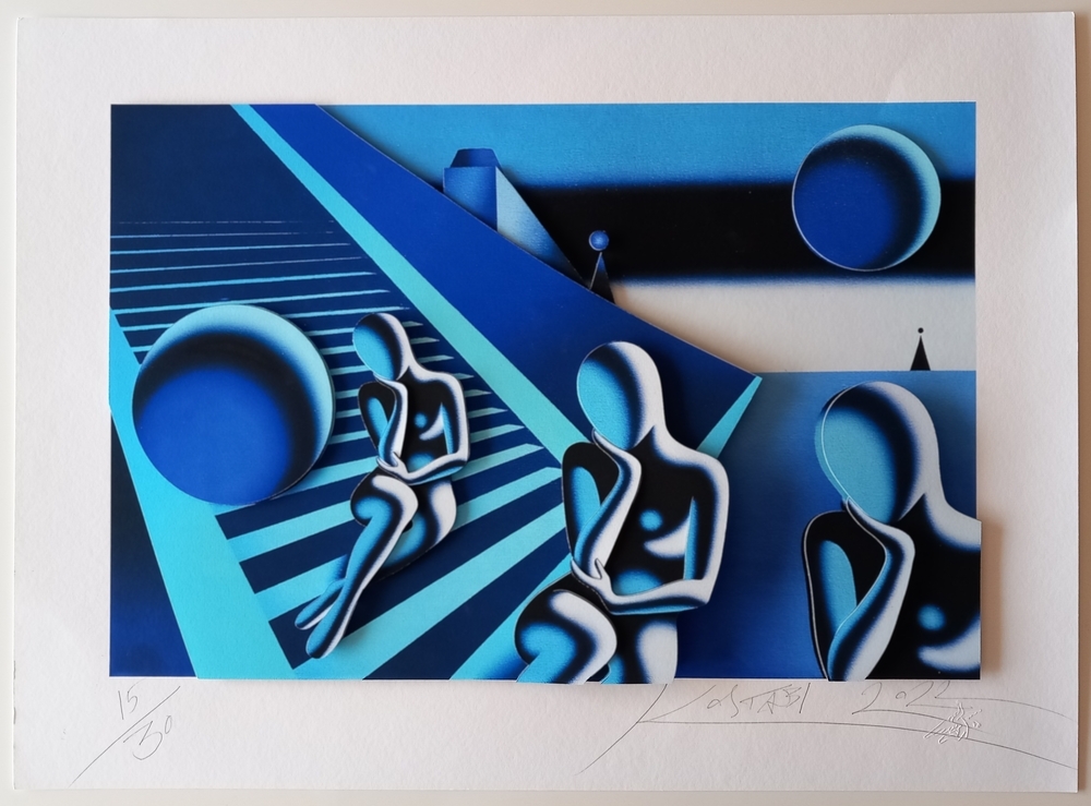 Mark Kostabi | Radical Blue (2022) | MutualArt
