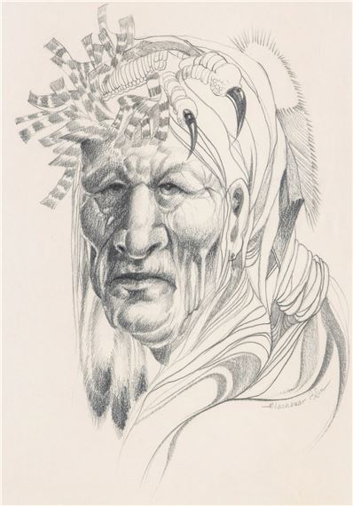 Blackbear Bosin | Portrait of a Native American (1921) | MutualArt