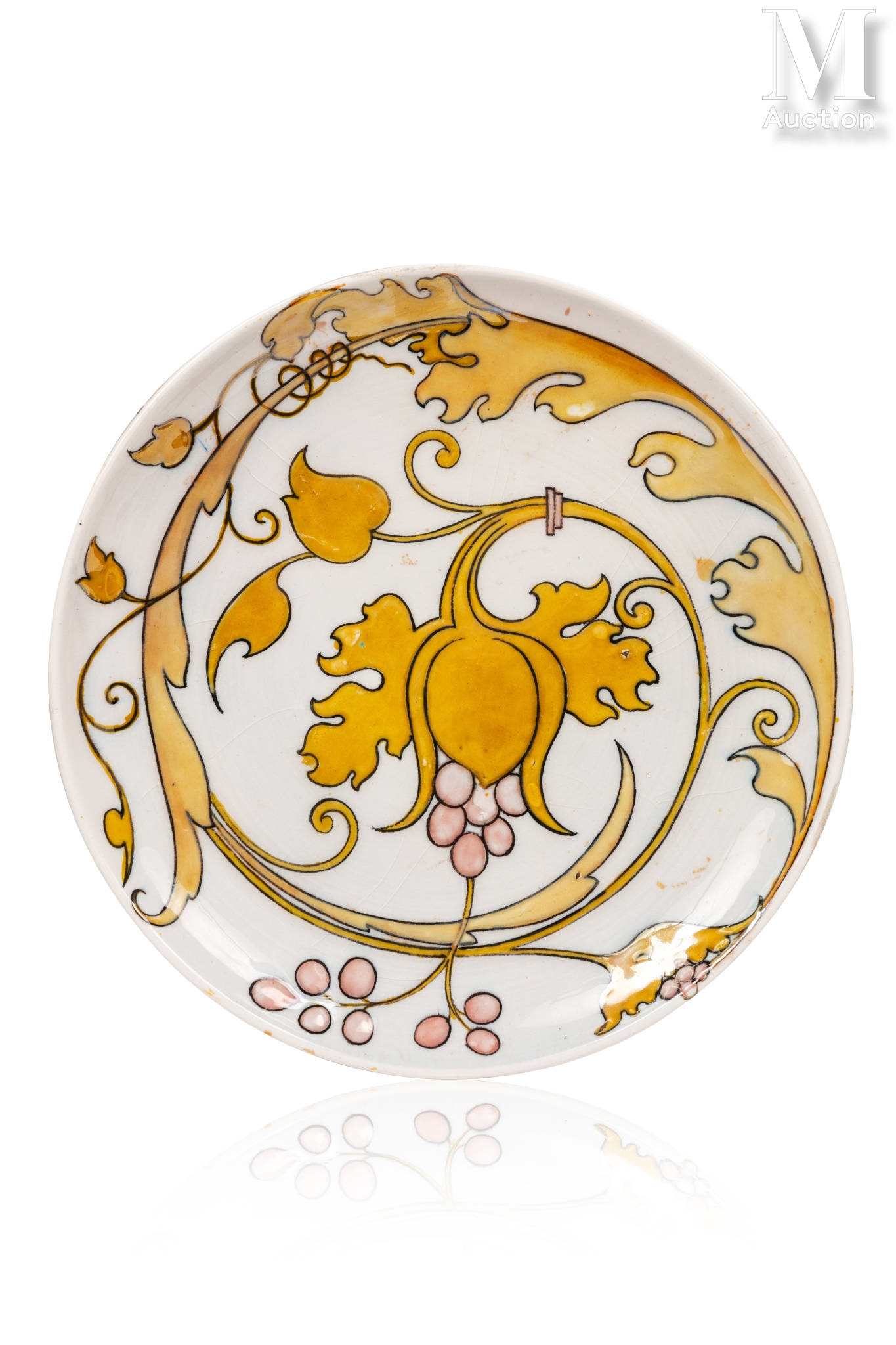 Joseph-Theodore Deck | Assiette circulaire en faïence émaillée blanche ...