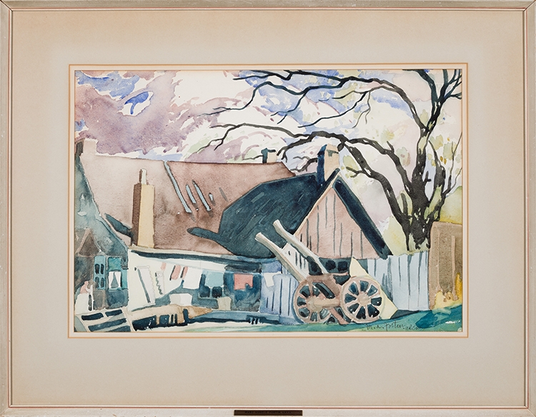 Marc-Aurèle Fortin | Maison et charrette (Circa 1930) | MutualArt