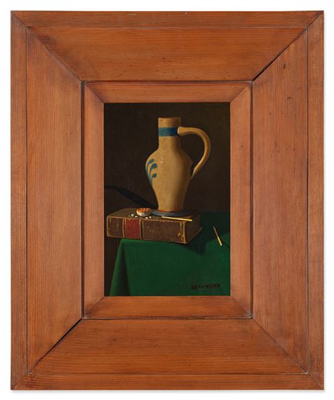 John Frederick Peto | Still Life with Jug on a Book | MutualArt