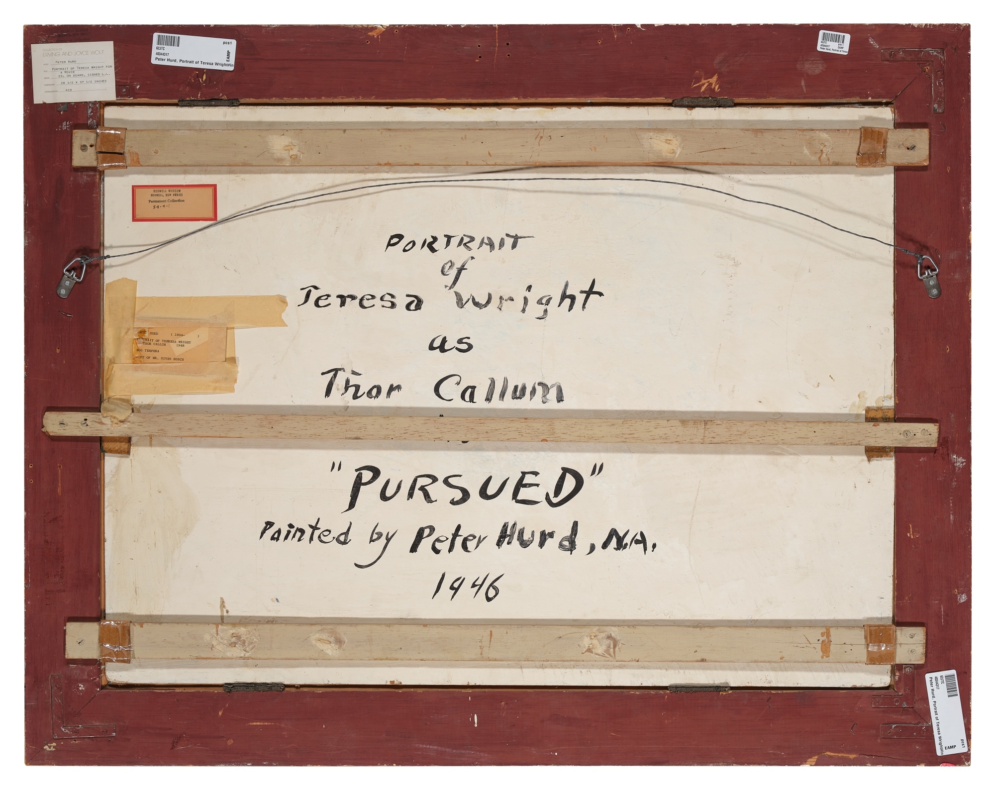 Peter Hurd | Portrait of Teresa Wright as Thor Callum in Pursued (1946 ...