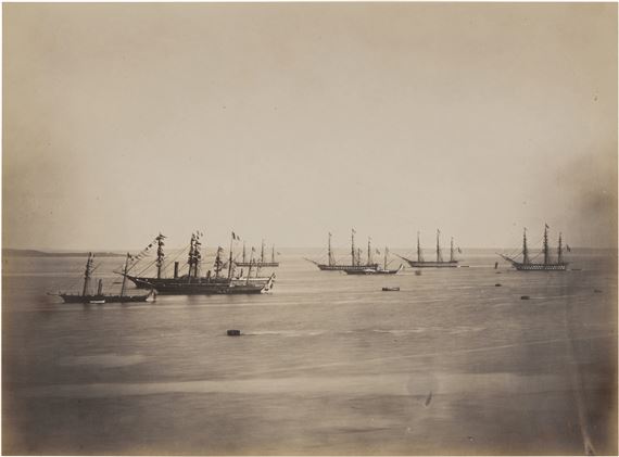 Gustave le Gray | Flotte Franco-Anglais en Rade de Cherbourg (1858 ...
