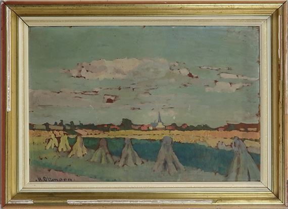 Henri Ottmann | Paysage avec meules | MutualArt