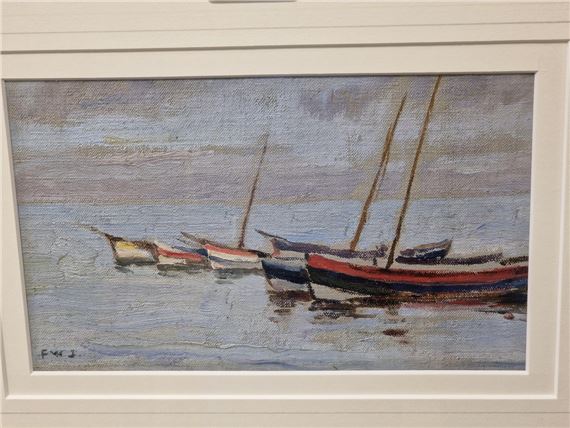 Frederick William Jackson | FIVE FISHING BOATS MOORED AT STAITHES (1906 ...